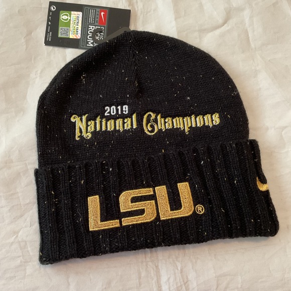 Nike | Accessories | Nike Lsu Tigers 29 National Champions Knit Beanie ...